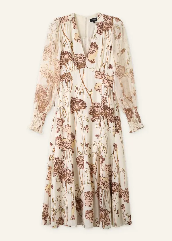 ME+EM Hydrangea Print Maxi Shirt Dress With Tie