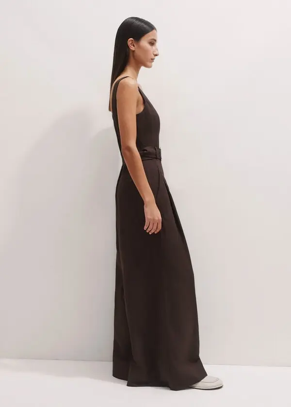 ME+EM Linen Blend Tailored Jumpsuit With Belt