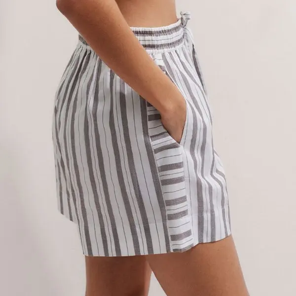 ME+EM Striped Cotton Shorts