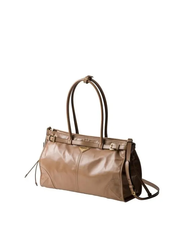 Prada Bonnie Large Convertible Shoulder Handbag - Powder