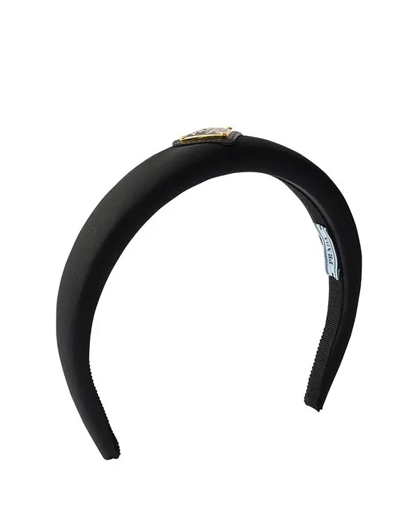 Prada Re-nylon Headband - Black And Gold