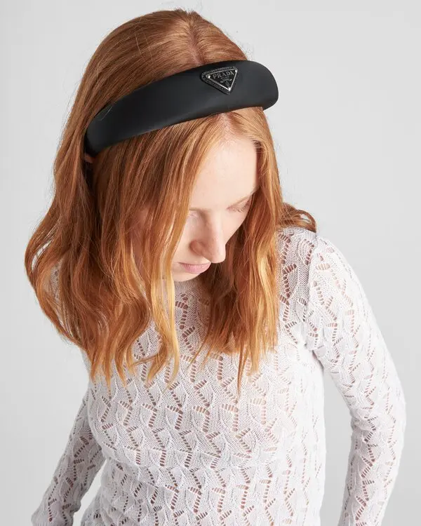 Prada Re-nylon Headband - Black/silver