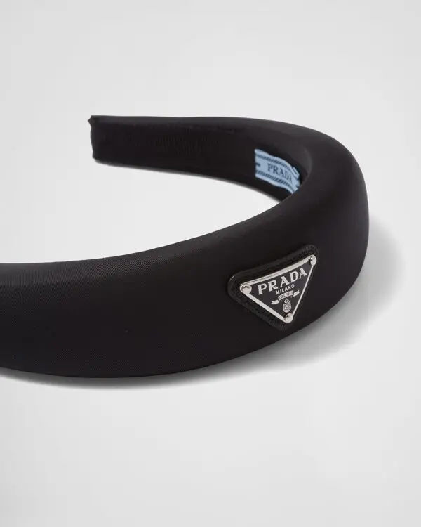Prada Re-nylon Headband - Black/silver