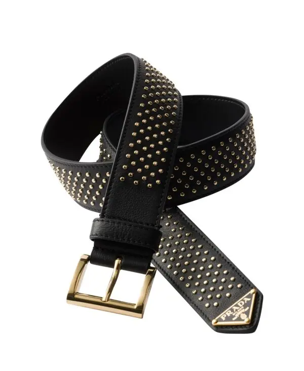 Prada Leather Studded Belt