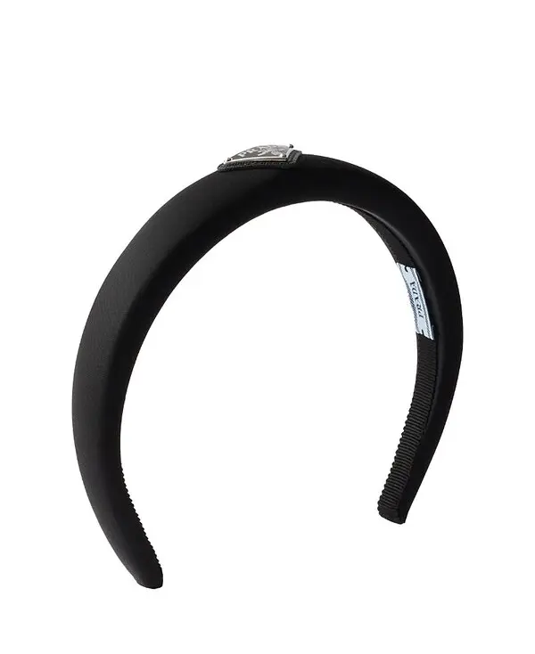 Prada Re-nylon Headband - Black And Silver