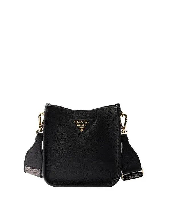 Prada Mini Leather Shoulder Bag - Black