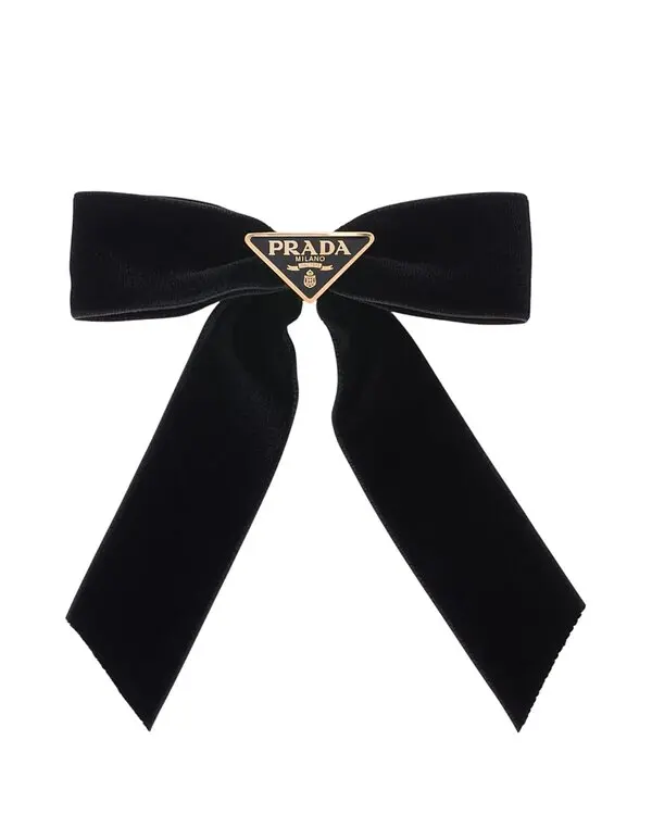 Prada Velvet Hair Clip - Black