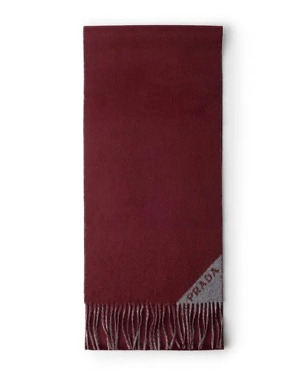 Prada Double Cashmere Scarf - Bordeaux/slate
