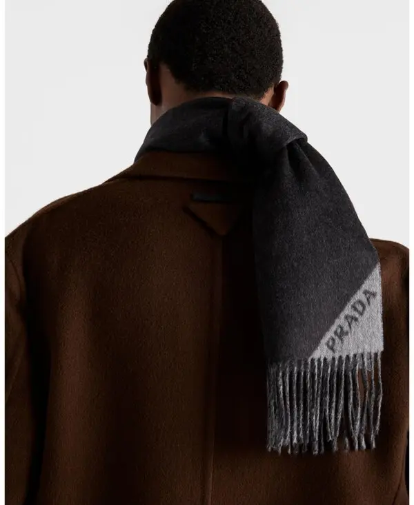 Prada Double Cashmere Scarf - Grey