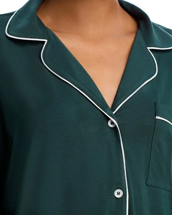 Eberjey Gisele Tencel Modal Long Pj Set - Pine/ivory