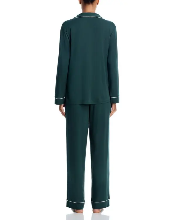 Eberjey Gisele Tencel Modal Long Pj Set - Pine/ivory