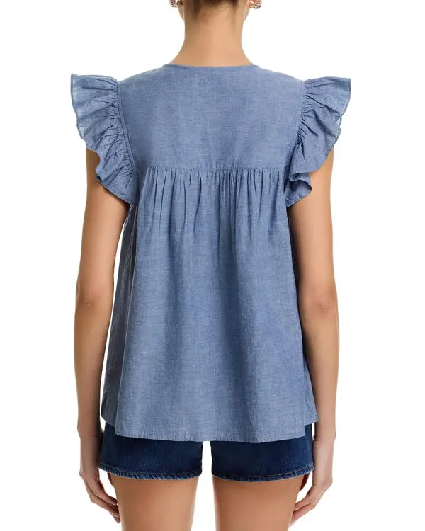 AREA STARS Embroidered Ruffle Top