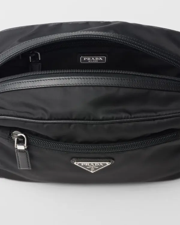 Prada Re-nylon And Saffiano Leather Travel Pouch