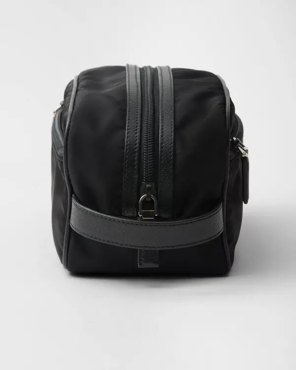 Prada Re-nylon And Saffiano Leather Travel Pouch