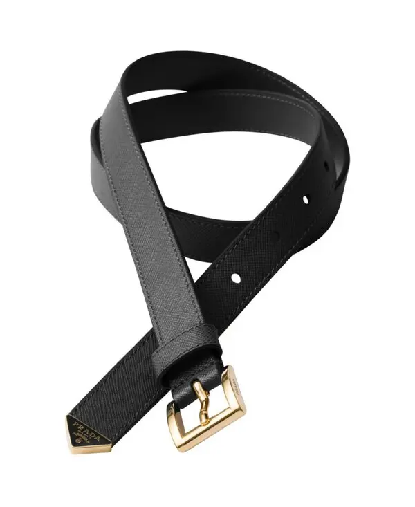 Prada Saffiano Leather Belt - Black