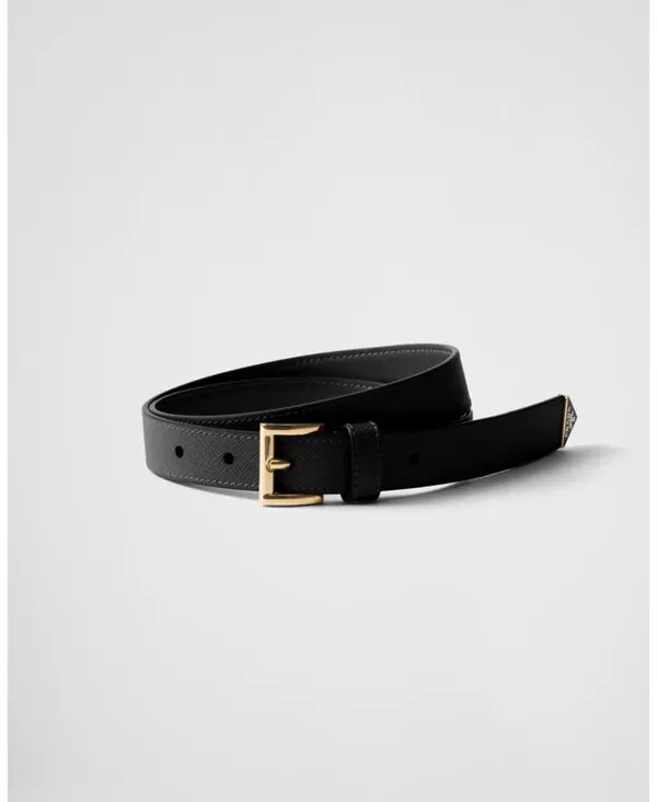Prada Saffiano Leather Belt - Black