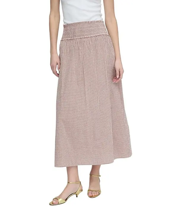 Hill House Home Delphine Nap Skirt - Cognac Gingham