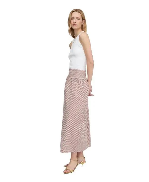 Hill House Home Delphine Nap Skirt - Cognac Gingham