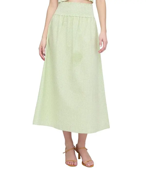 Hill House Home Delphine Nap Skirt - Lime Gingham