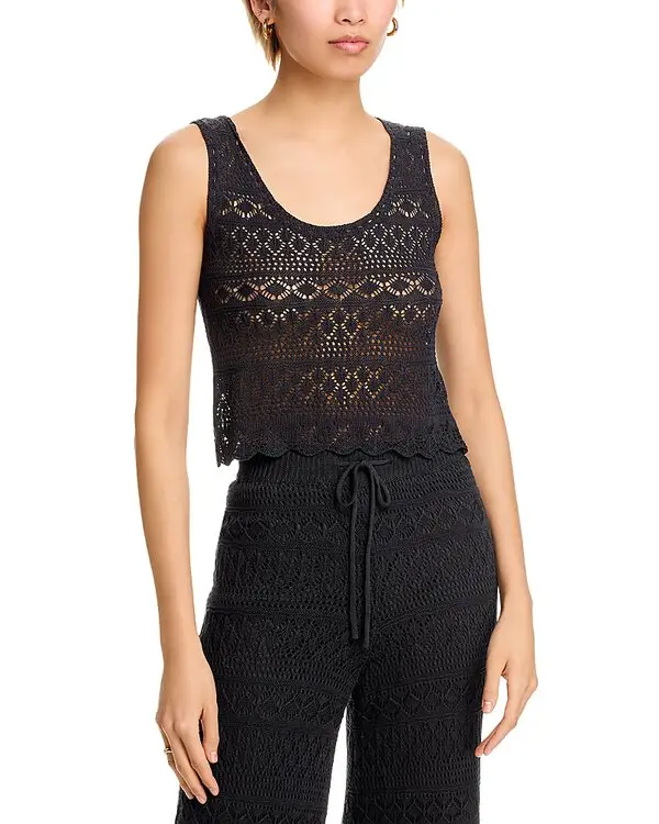 Aqua Klein Crochet Tank Top - Black