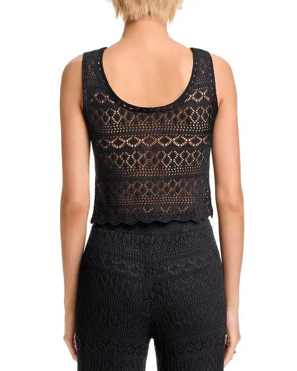 Aqua Klein Crochet Tank Top - Black