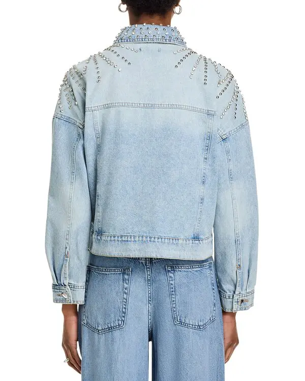 Aqua Embellished Denim Trucker Jacket