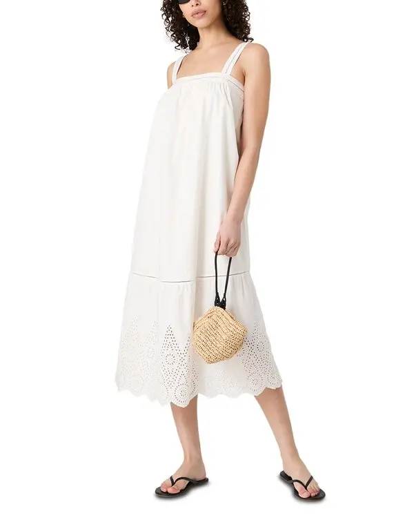 French Connection Cotton Square Neck Midi Dress
