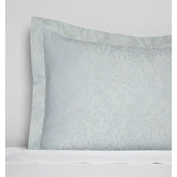 SFERRA Selini Leaf Sateen Jacquard Sham, Euro - Silversage