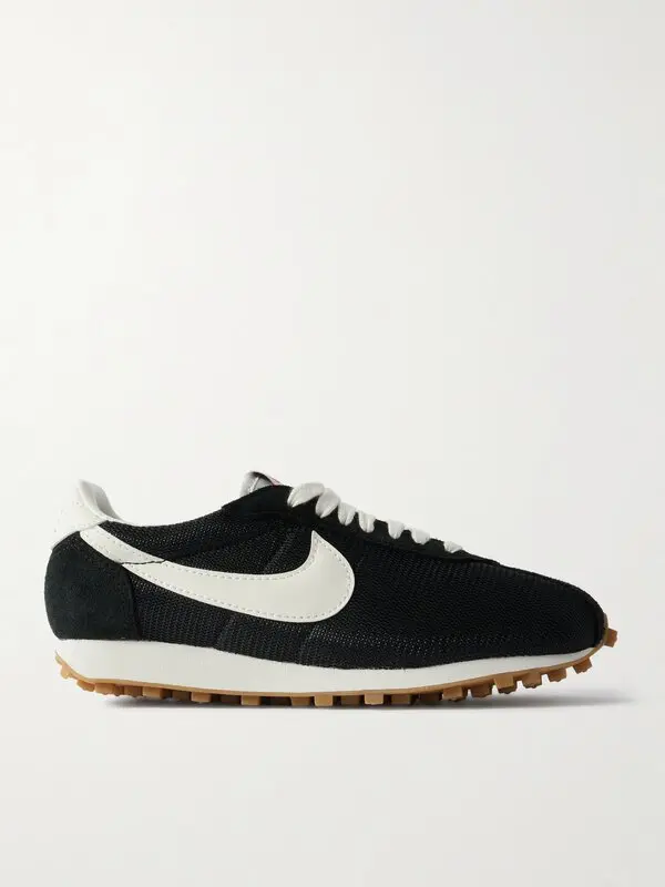 Nike Ld-1000 Suede And Leather-trimmed Mesh Trainers - Black
