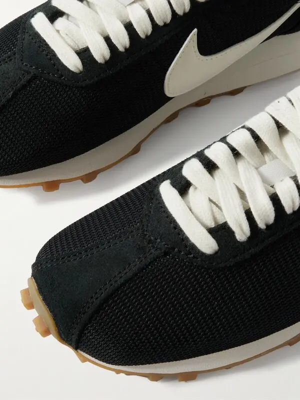 Nike Ld-1000 Suede And Leather-trimmed Mesh Trainers - Black