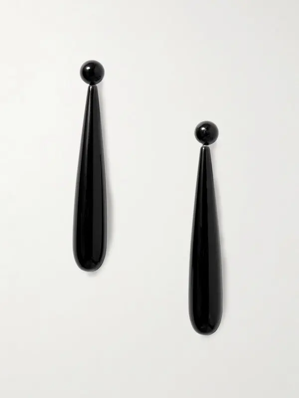 SOPHIE BUHAI Angelika Silver Onyx Earrings - Black