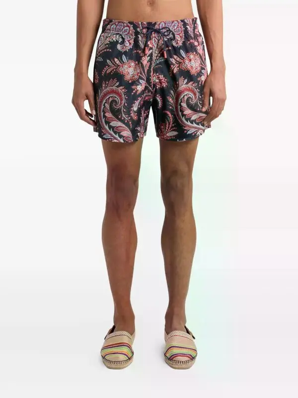 Etro Paisley-print Swim Shorts - Blue