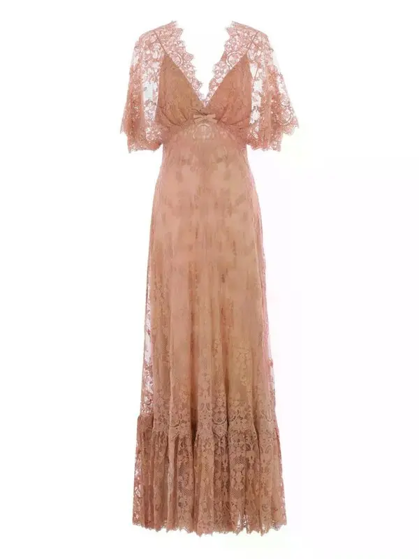 Elie Saab Silk Maxi Dress - Pink