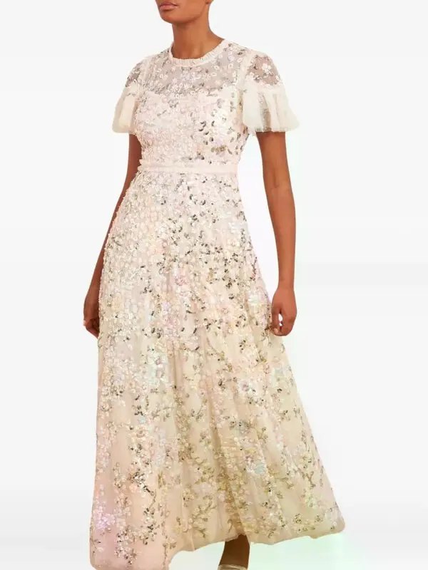 NEEDLE & THREAD Dream Garland Gown - Neutrals