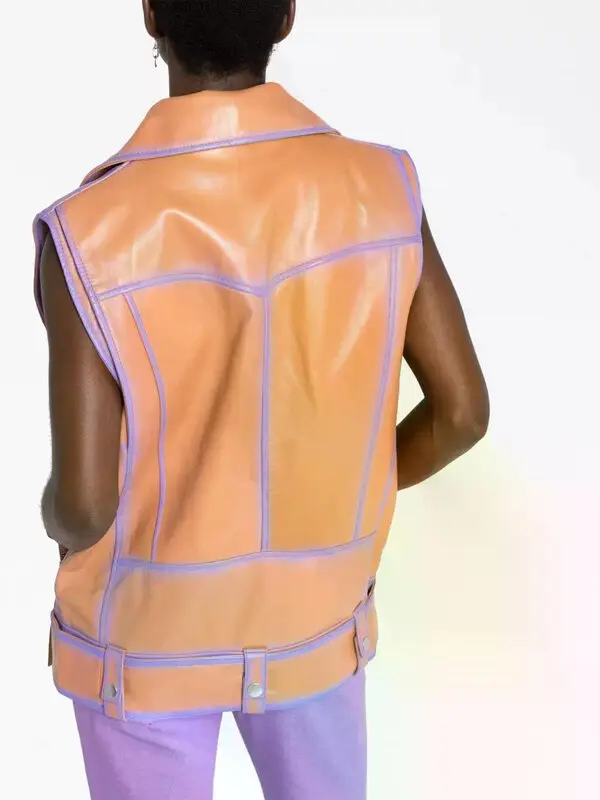 STAND STUDIO Contrast-trim Leather Vest
