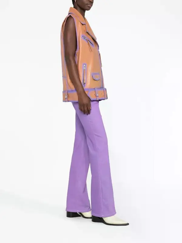 STAND STUDIO Contrast-trim Leather Vest