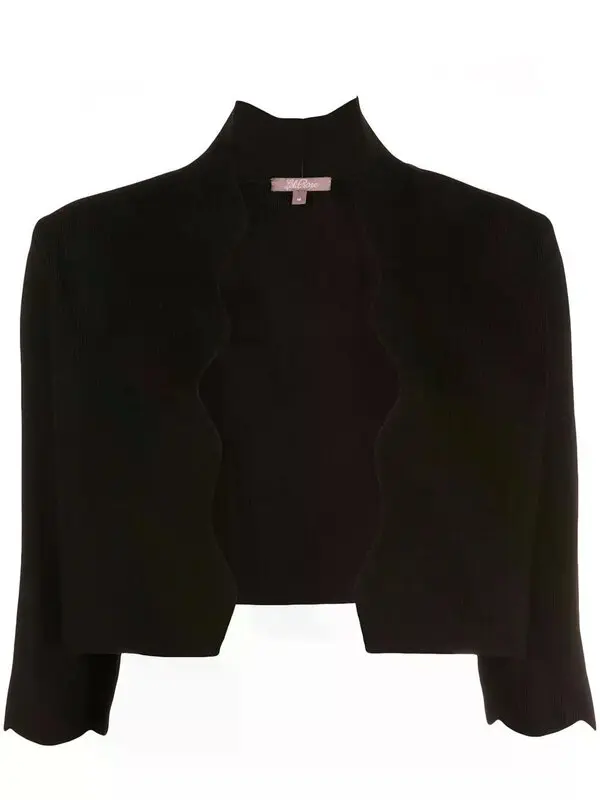 Lela Rose Wavy Trim Cropped Jacket
