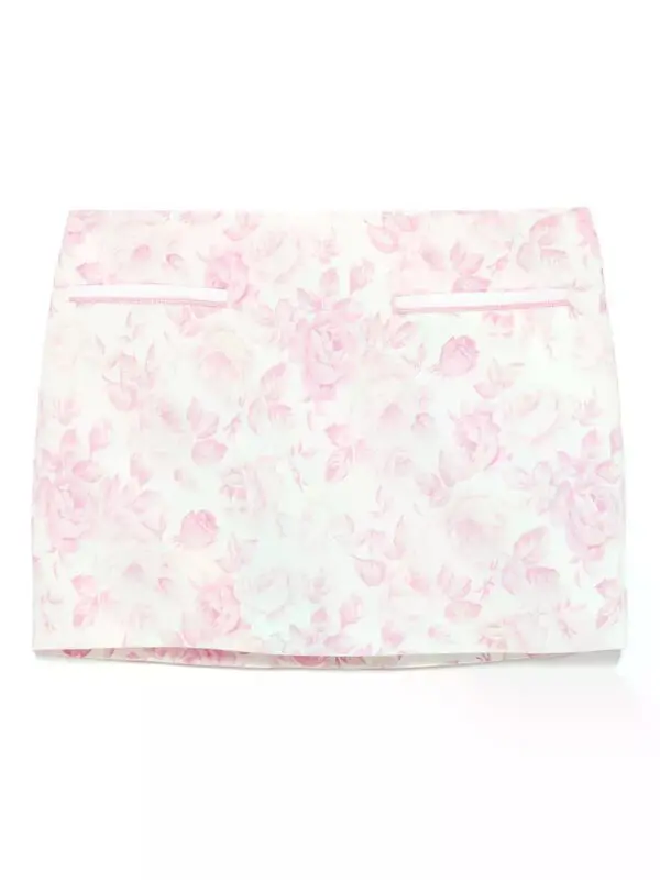 ROWEN ROSE Floral-print Mini Skirt
