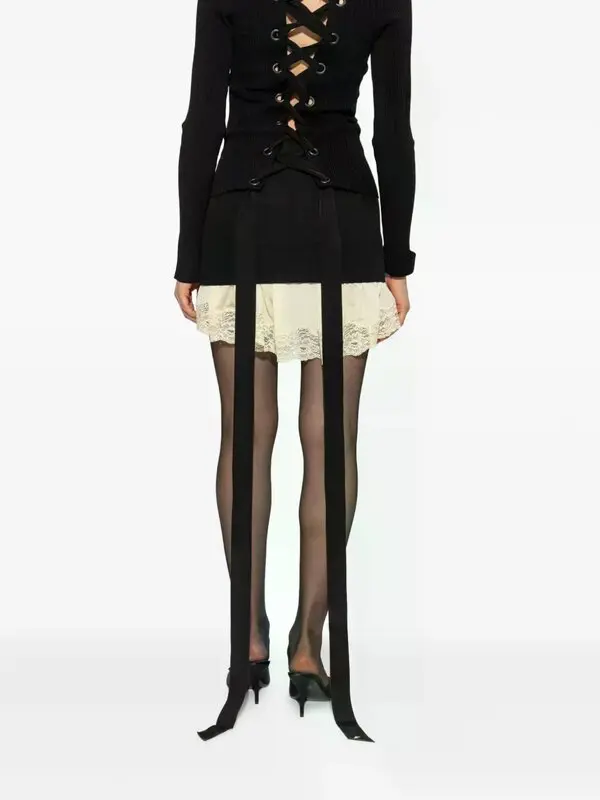Balenciaga Ribbed Knit Jumper With Lace-up Detail