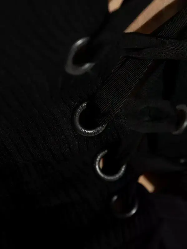 Balenciaga Ribbed Knit Jumper With Lace-up Detail