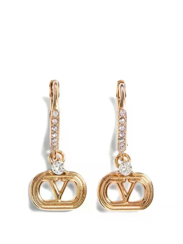 Valentino Garavani Oval Metal Earrings With Swarovski® Crystals - Gold