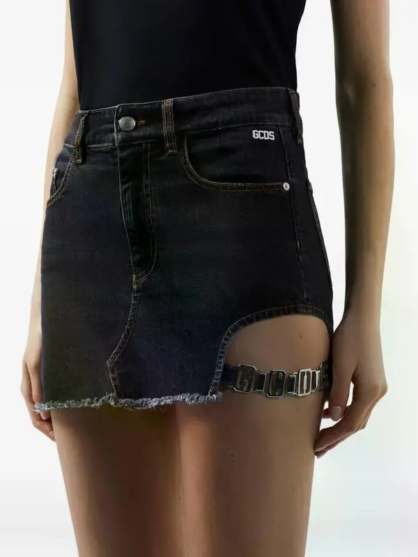 Gcds Denim Miniskirt