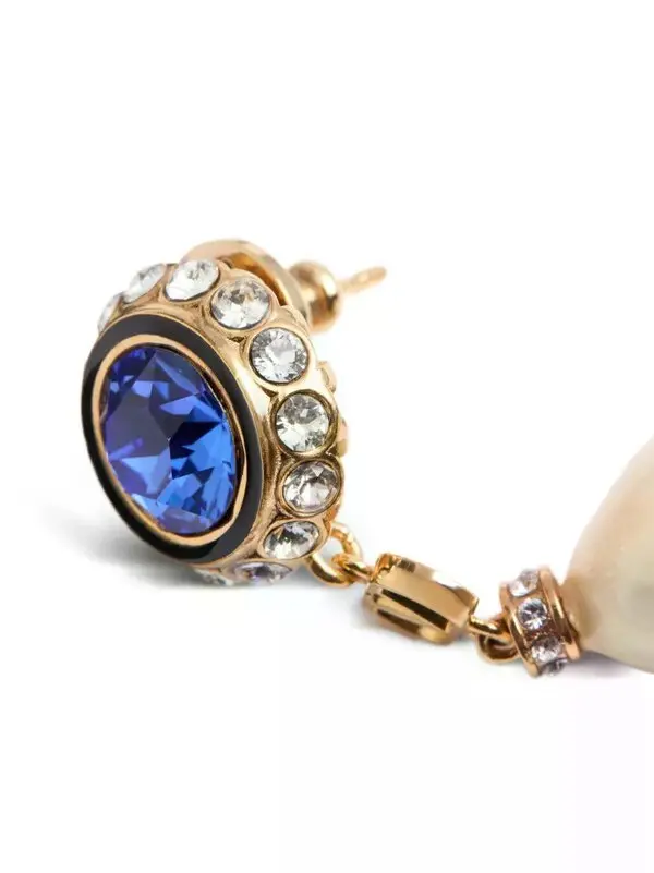 Valentino Garavani Vlogo Signature Drop Earrings With Pearls And Crystals - Gold