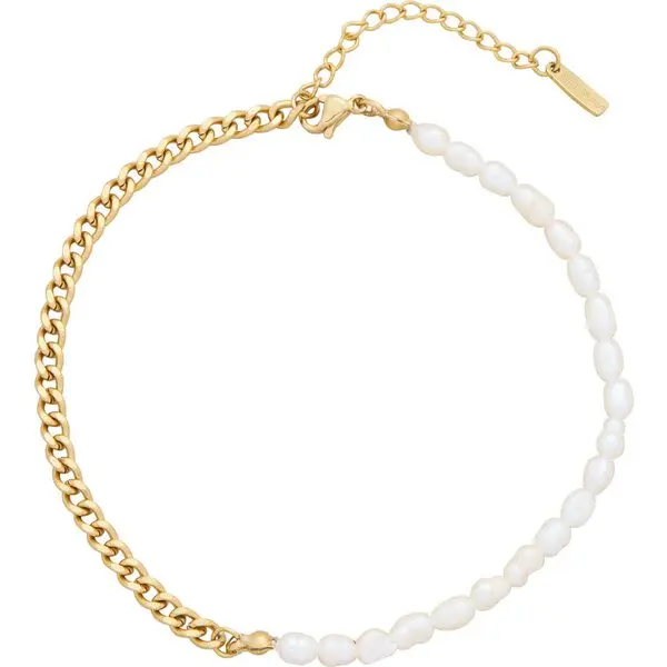 ST. MORAN 18k Gold And Freshwater Pearl Anklet - White