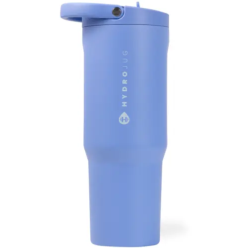 HYDROJUG Sport Insulated Stainless Steel Water Bottle With Flip Straw And Swivel Handle For Gym & Outdoors - Light Blue