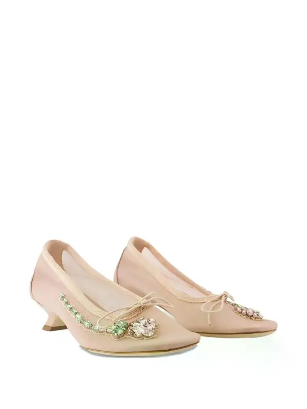 Simone Rocha Crystal-embellished Pumps - Neutrals