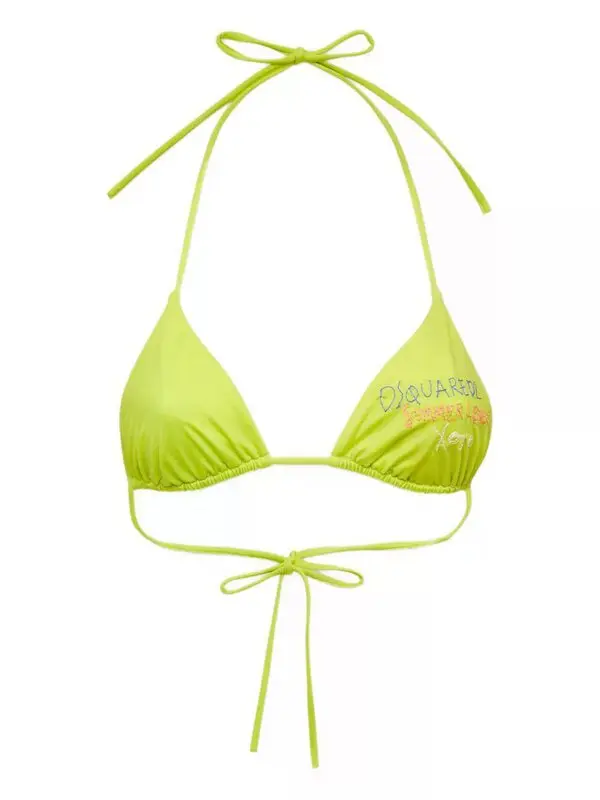Dsquared2 Embroidered Bikini Top - Yellow