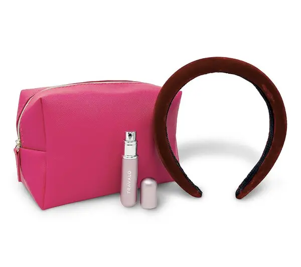 YOUZEY Cosmetic Bag, Atomizer, And Headband Trio - One-color