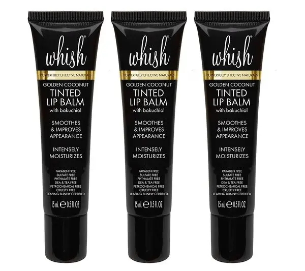Whish 0.5oz Tinted Lip Balm Trio W/ Bakuchiol - One-color