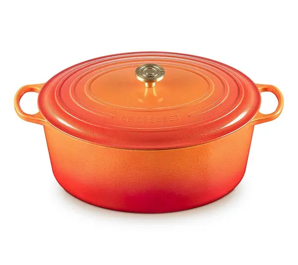 LE CREUSET Flamme Doree 15.5 Quart Oval Dutch O En - One-color